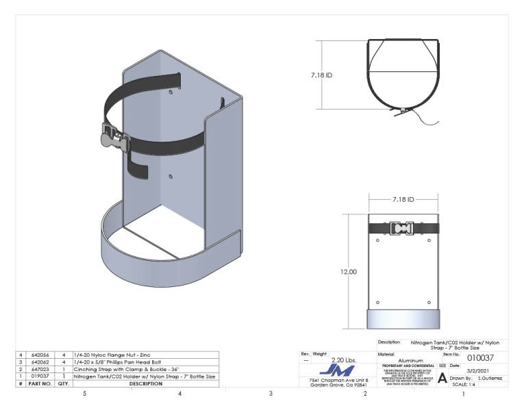 Nitrogen Tank Holder 7″ Nylon Strap (Common Size) SKU: 010037 ...