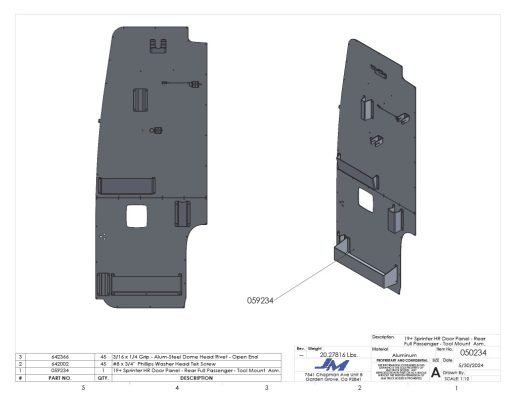 19+ Sprinter Door Panel High Roof Rear Full Passenger SKU: 050232-P ...